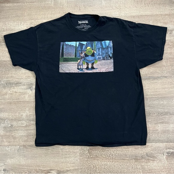 Dreamworks | Shirts | Dreamworks Shrek And Donkey Mens Black Graphic ...